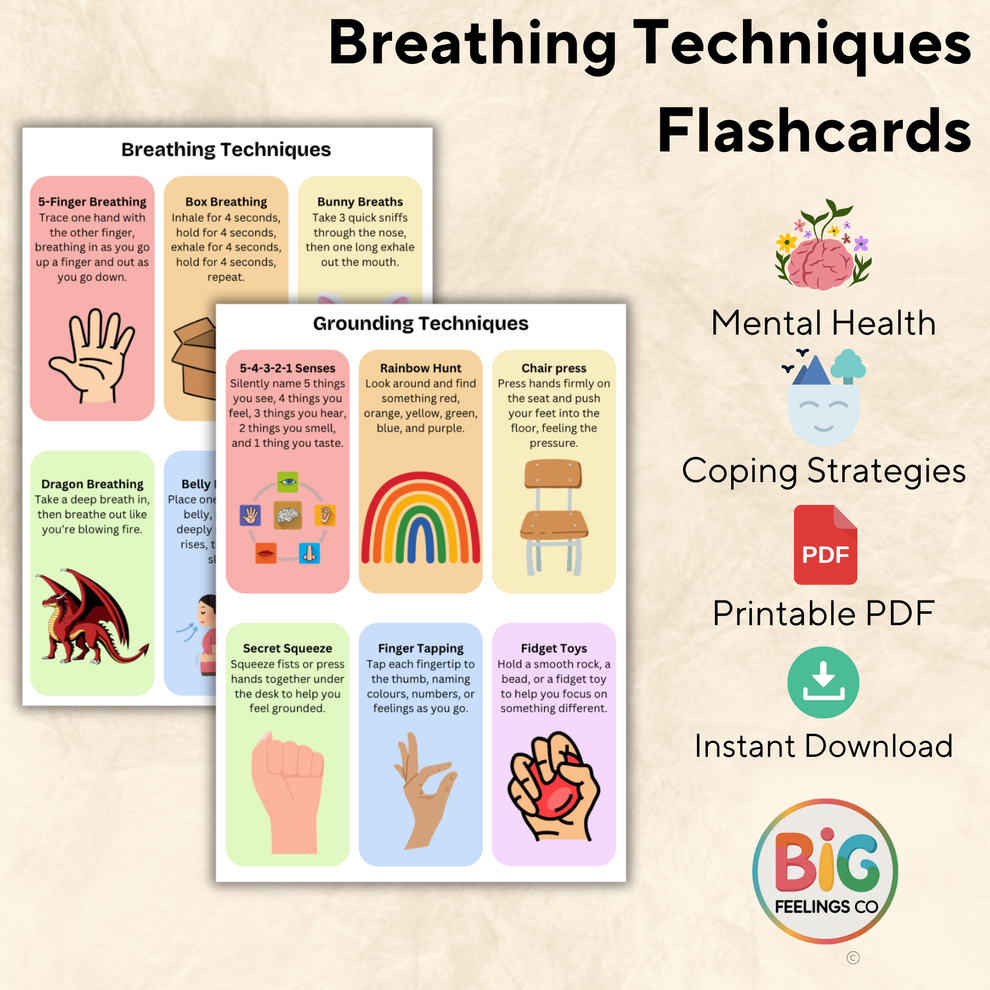 Breathing and Grounding Techniques – Coping Strategy Flashcards (PDF D ...